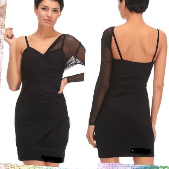 Zara | Dresses | Zara Tulle Draped Lbd Dress Black Bnwt | Poshmark